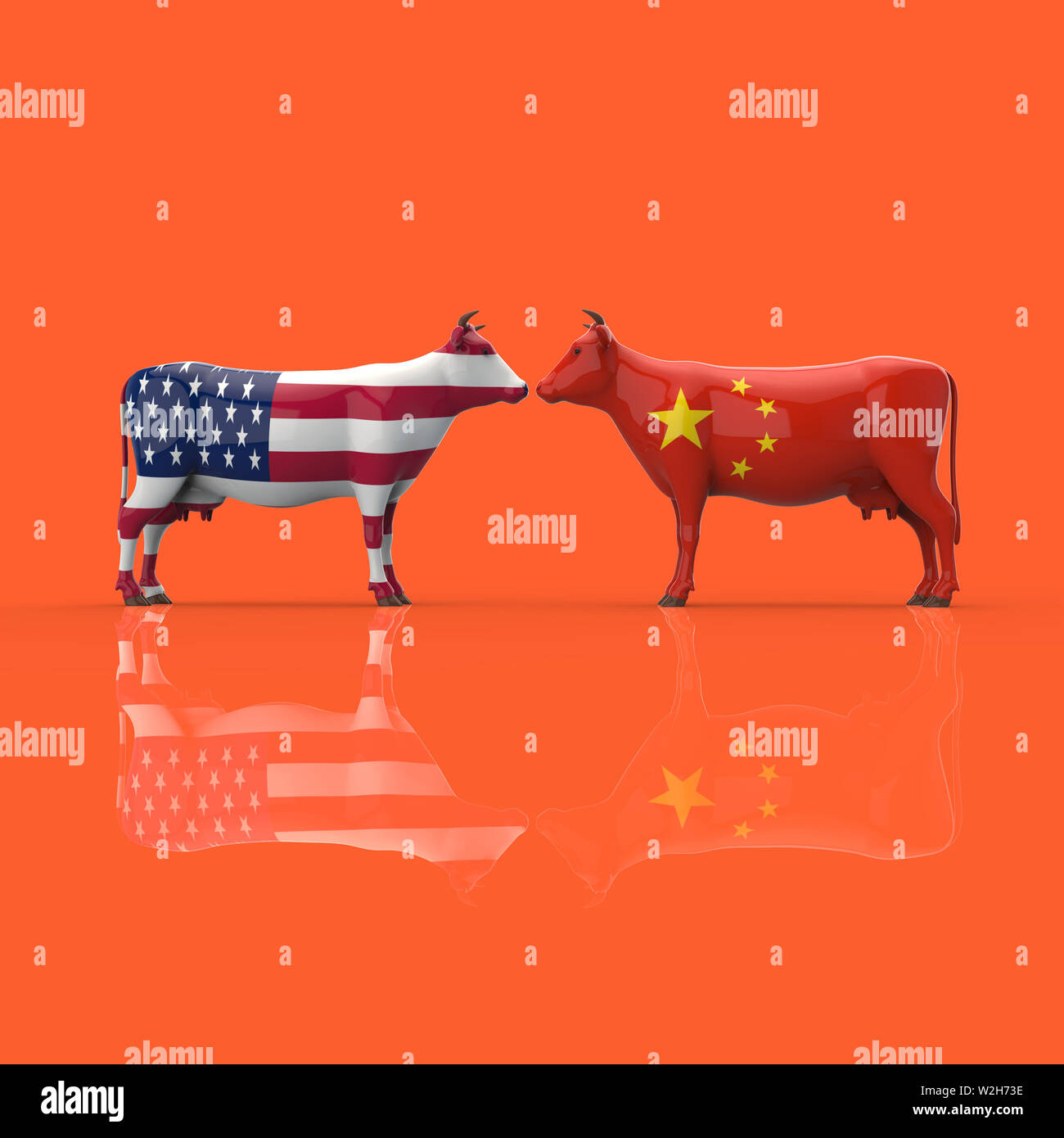 Cow concept - 3D Illustration Stock Photo - Alamy