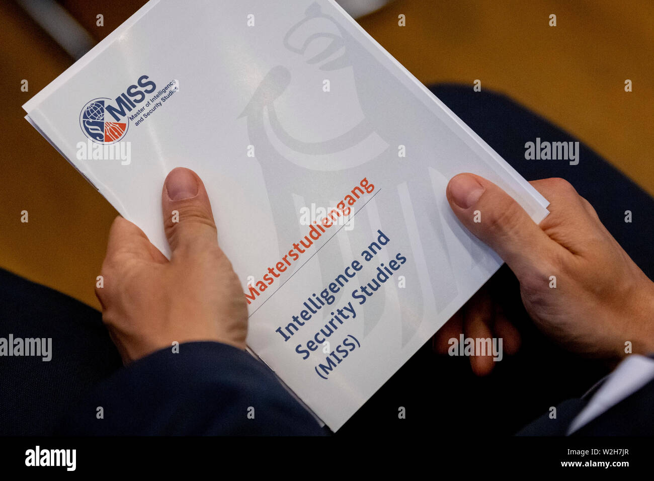 03 July 2019, Berlin: The logo of the Master's programme "Intelligence ...