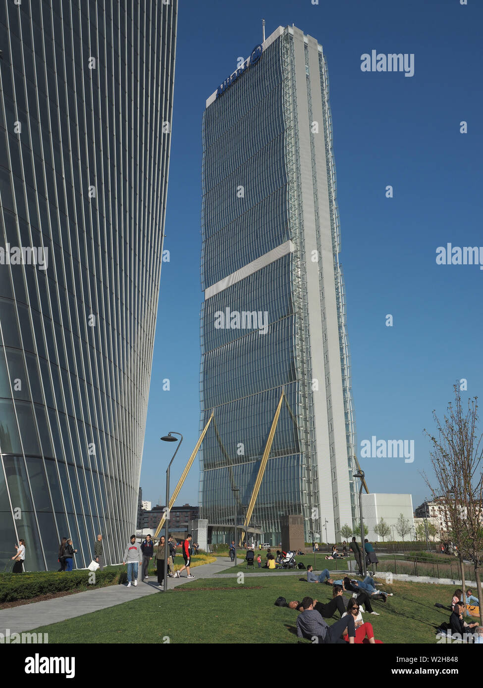 Europe , Italy , Lombardy , Milan , Skyscraper in Citylife district ...