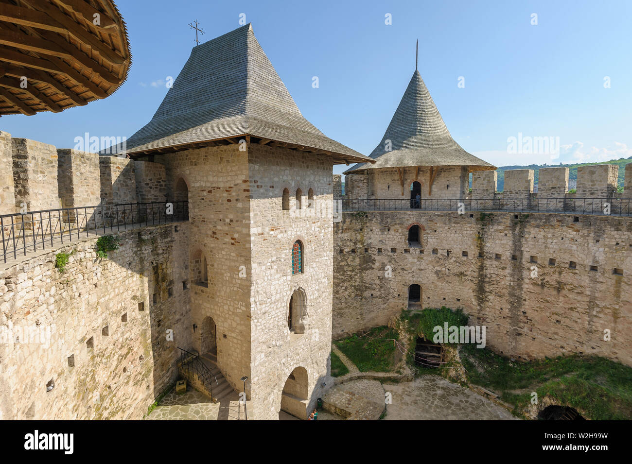 Inner space of medieval fortress in Soroca, Republic of Moldova Stock ...