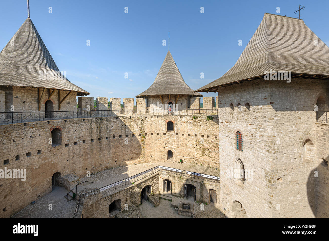 Inner space of medieval fortress in Soroca, Republic of Moldova Stock ...