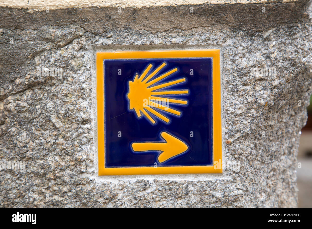 Camino de Santiago Sign; Galicia; Spain Stock Photo - Alamy