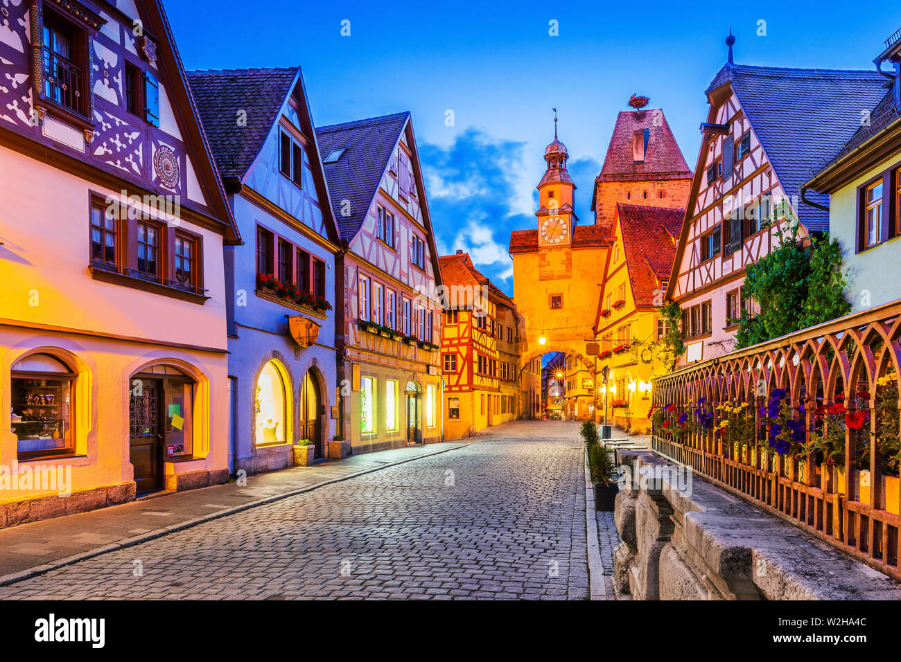 Rothenburg Germany Medieval Town Of Rothenburg Ob Der Tauber At Night Rothenburg Germany Medieval Town Of Rothenburg Ob Der Tauber At Night