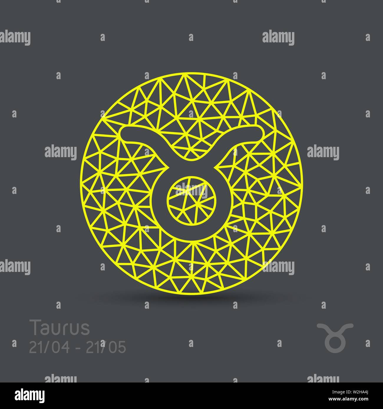 Taurus zodiac sign in circular frame, vector Illustration. Contour icon ...