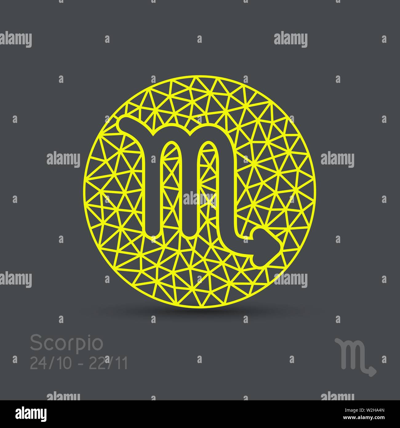 Scorpio zodiac sign in circular frame, vector Illustration. Contour ...