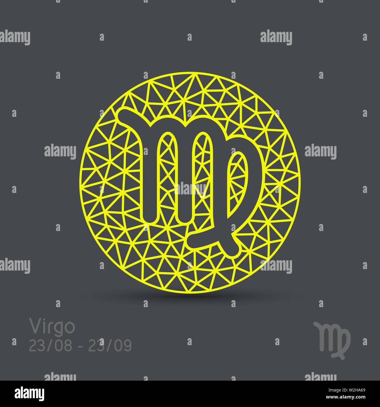 Virgo Zodiac Sign In Circular Frame Vector Illustration Contour Icon