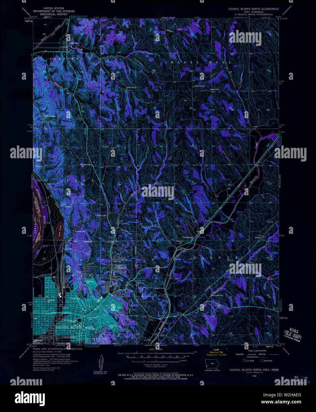 Map of council bluffs iowa hi-res stock photography and images - Alamy