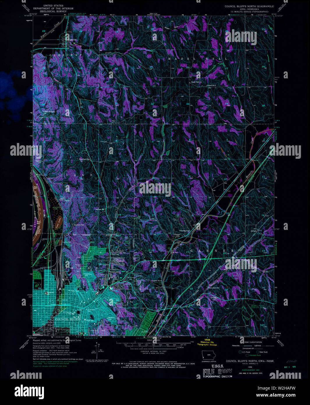 Map of council bluffs iowa hi-res stock photography and images - Alamy
