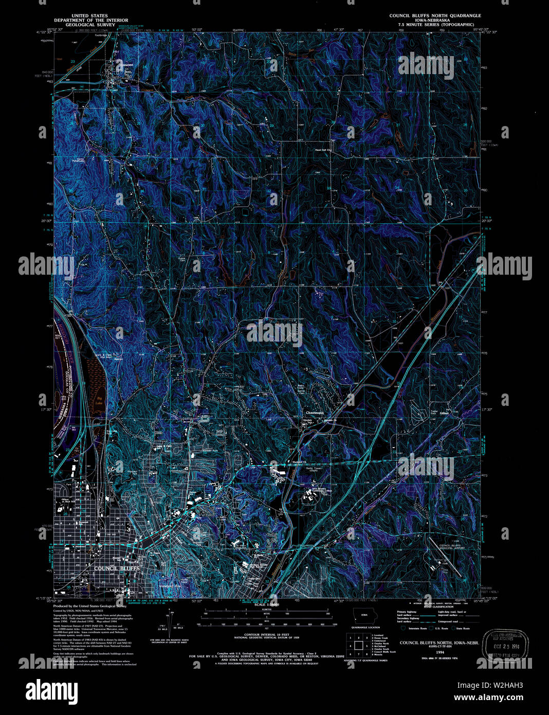 Map of council bluffs iowa hi-res stock photography and images - Alamy