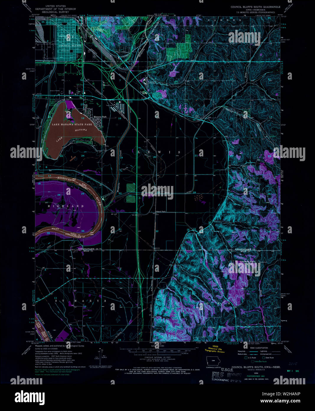 Map of council bluffs iowa hi-res stock photography and images - Alamy