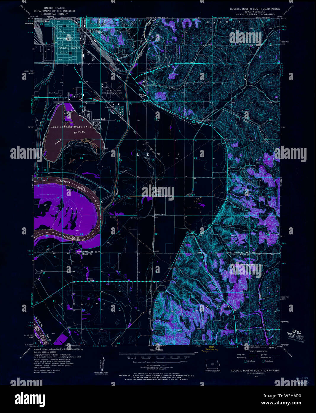 Map of council bluffs iowa hi-res stock photography and images - Alamy