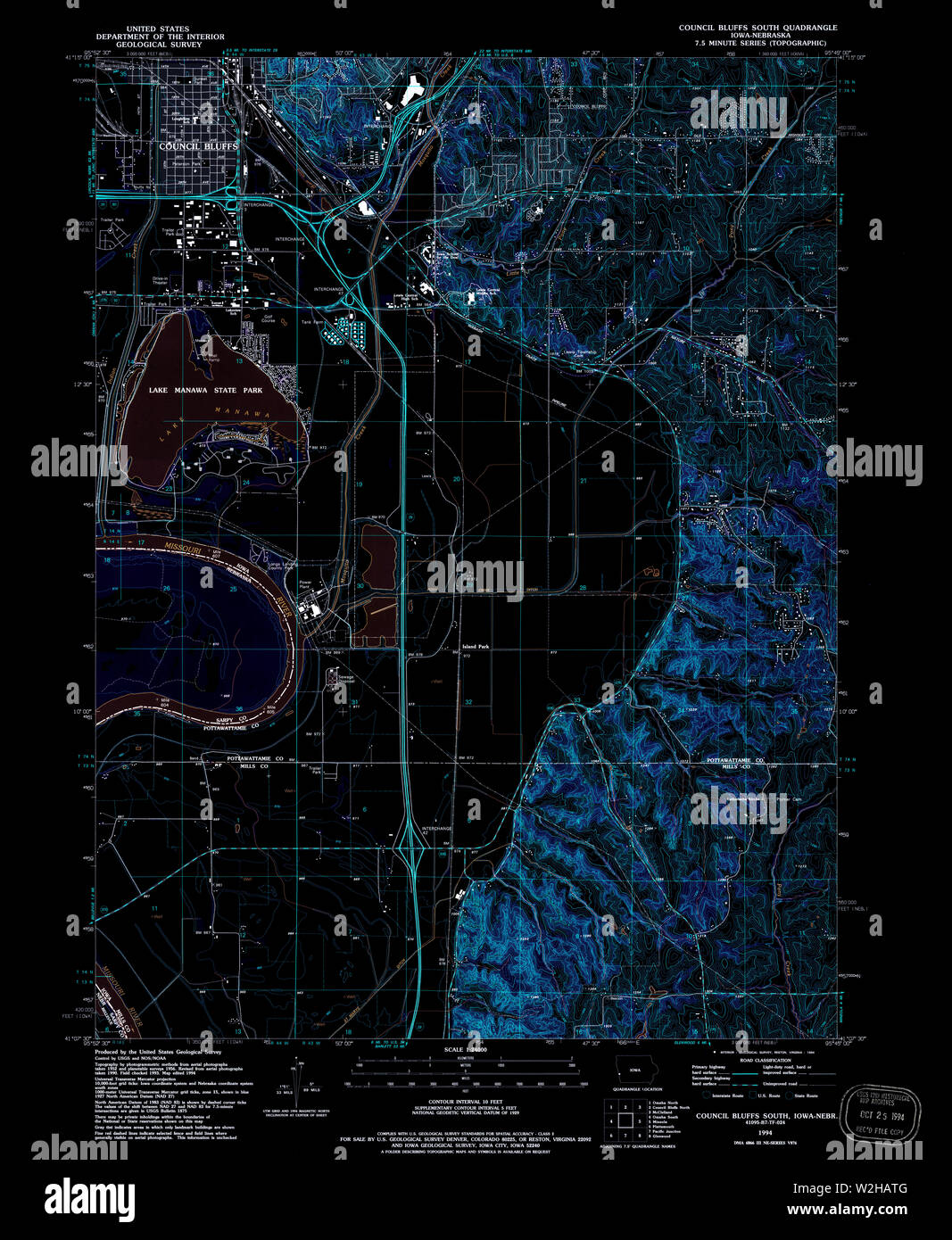 Map of council bluffs iowa hi-res stock photography and images - Alamy