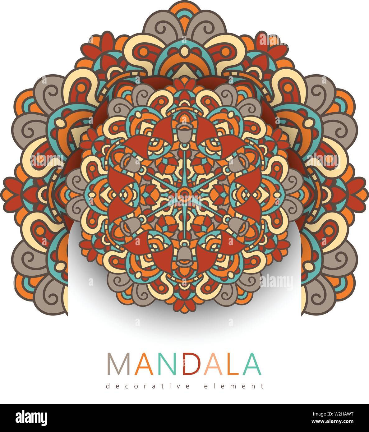 Vector round abstract circle. Mandala style. Decorative element ...