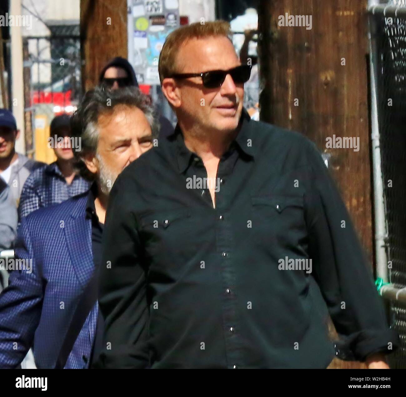 Kevin Costner and Lumineers arrive to the Jimmy Kimmel studio June 7 ...