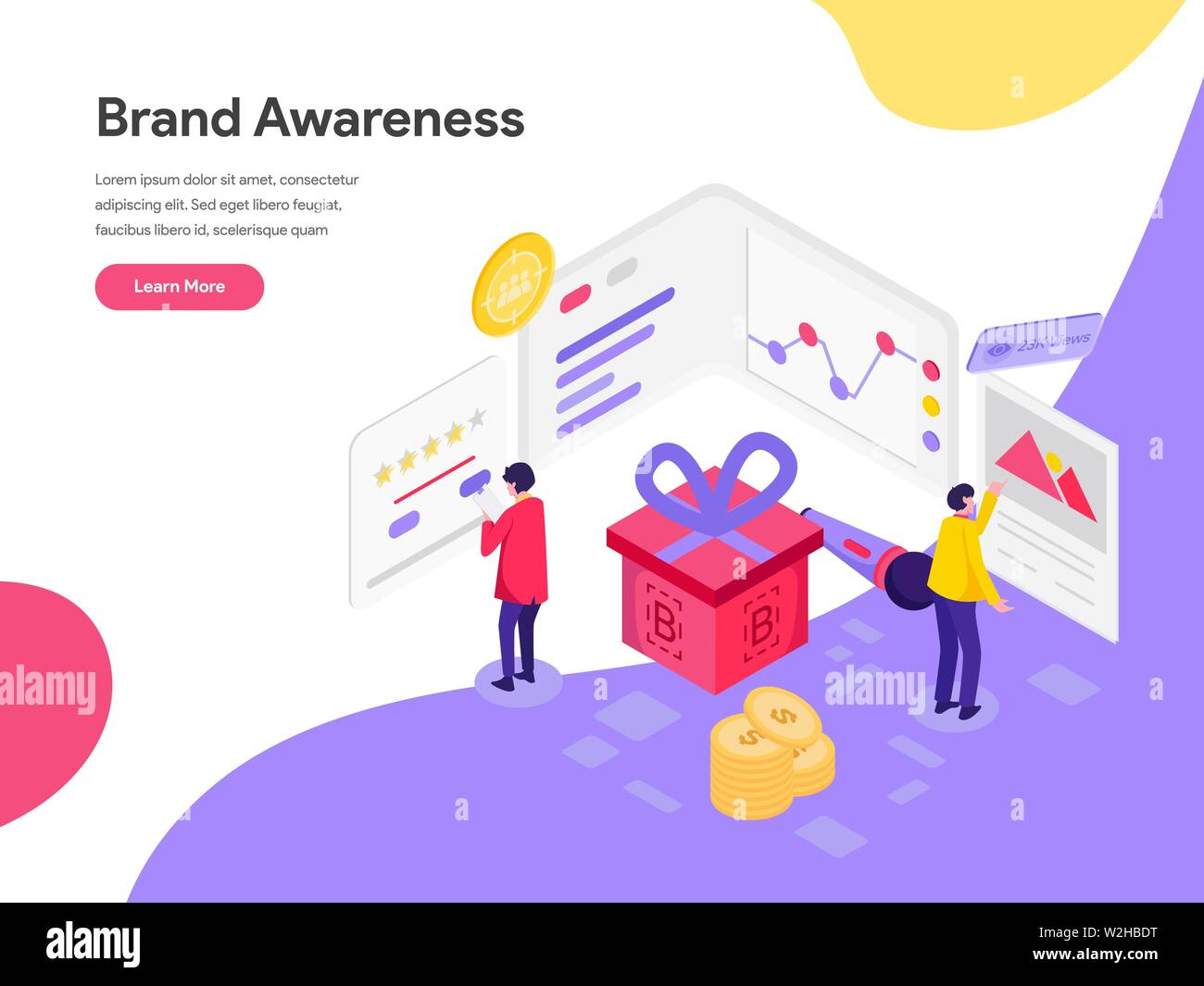 Landing page template of Brand Awareness Illustration Concept ...