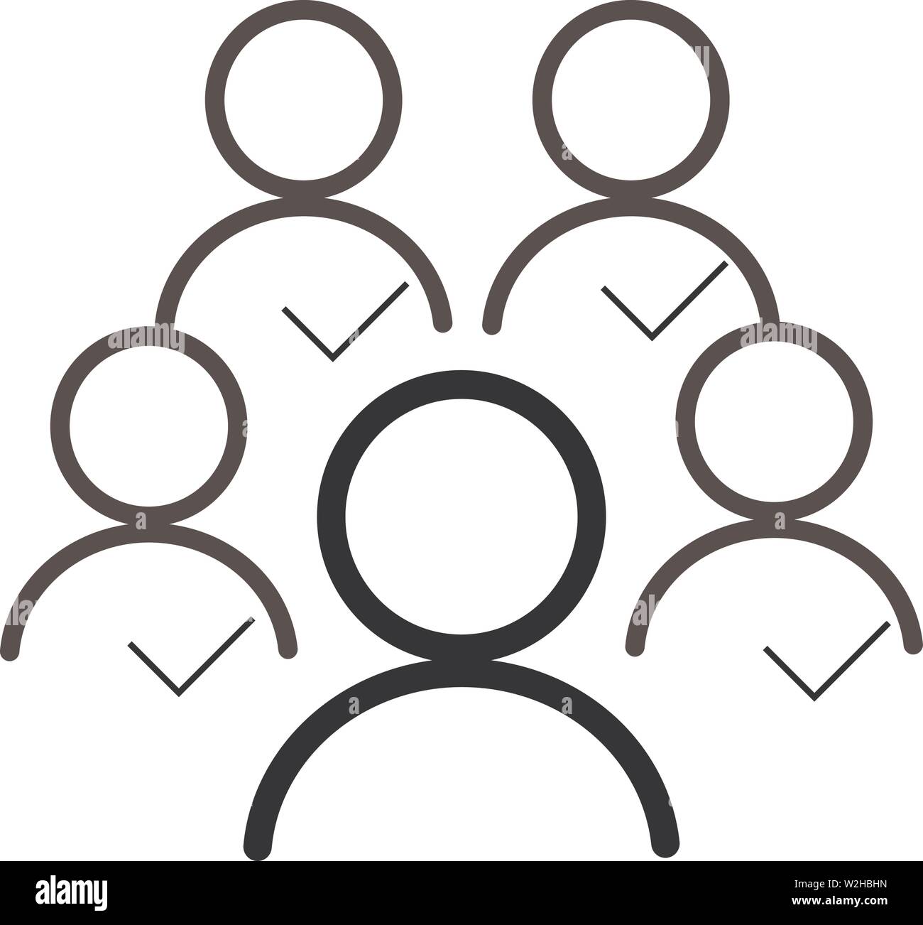 Refer a friend icon in linear style. Infographic element.cConcept media ...