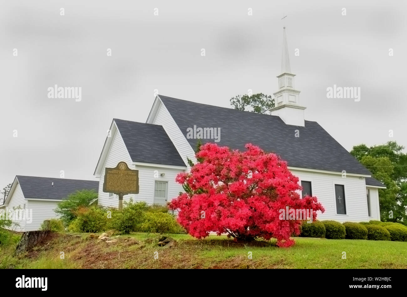 A small town church constructed with timber in Southern Georgia, USA ...