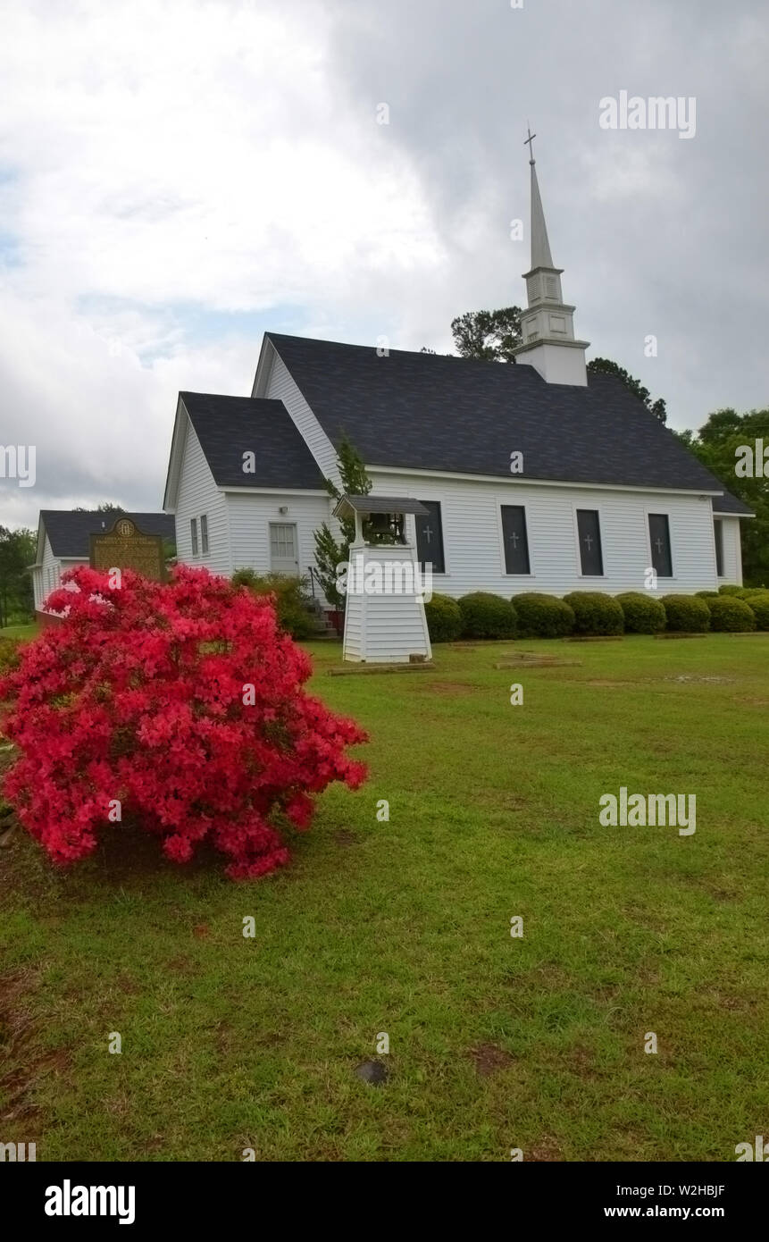 A small town church constructed with timber in Southern Georgia, USA ...