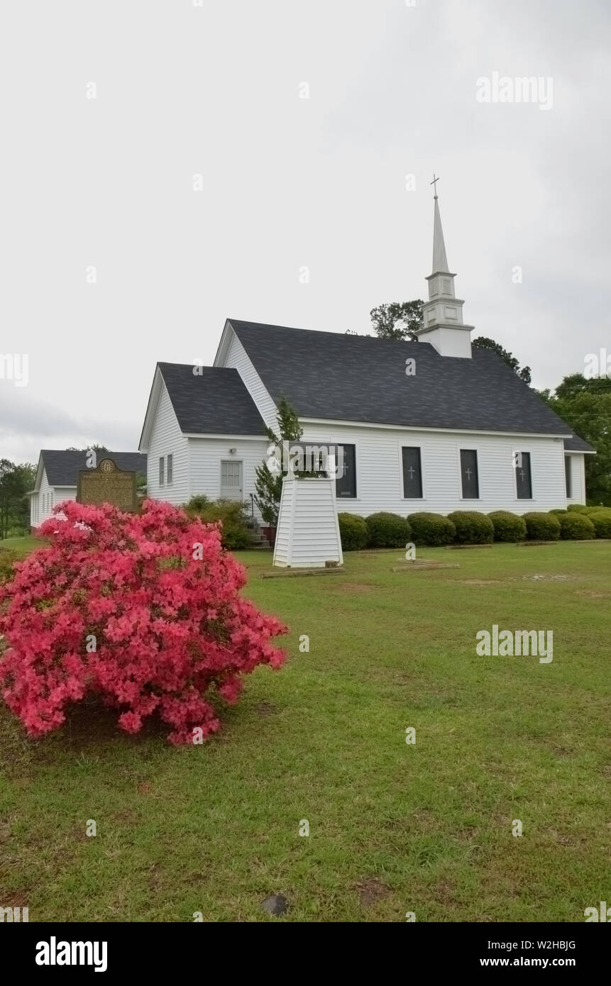 A small town church constructed with timber in Southern Georgia, USA ...