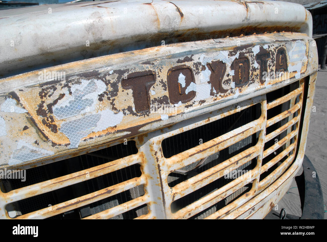 Rusty grill of an old Toyota truck, Mwandi, Zambia, Africa Stock Photo ...