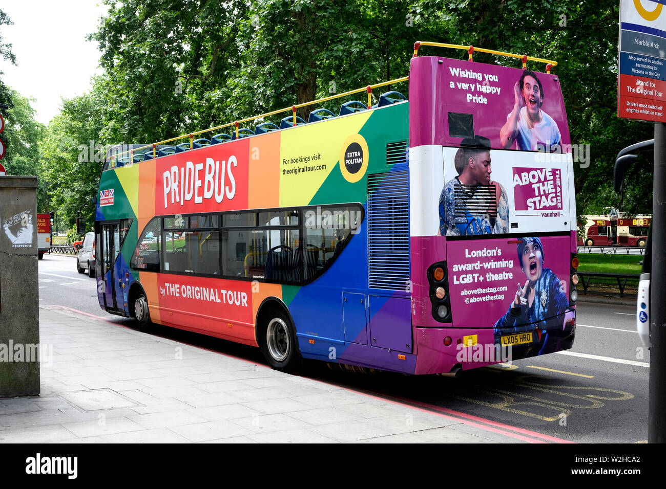 Pride bus, London, UK Stock Photo - Alamy