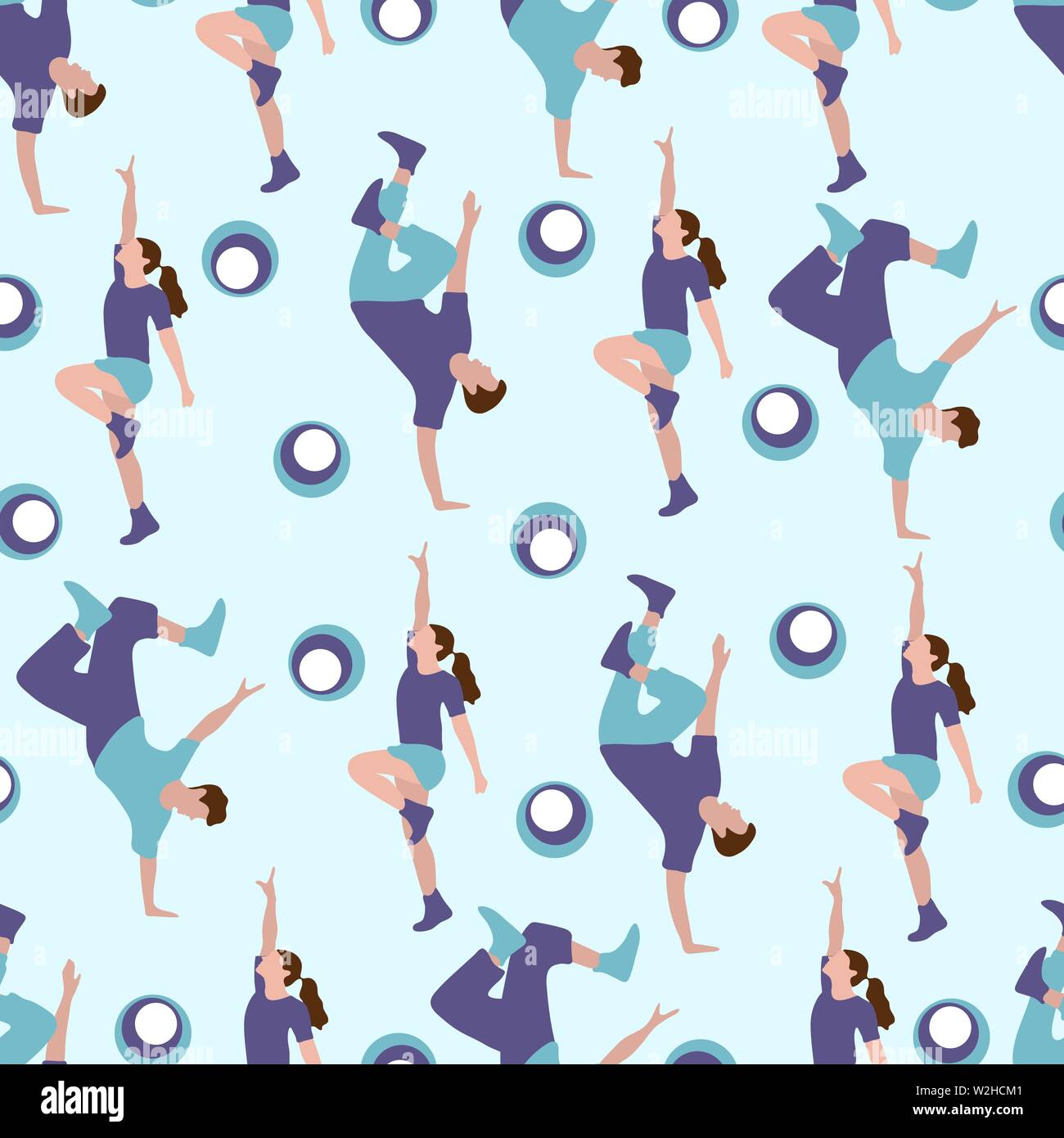 Vector seamless pattern with dancing people. Dance party, competition ...
