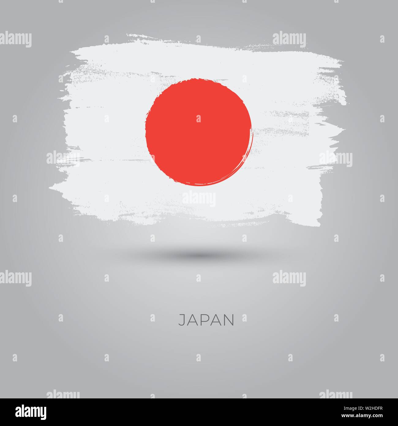 Japan colorful brush strokes painted national country flag icon ...