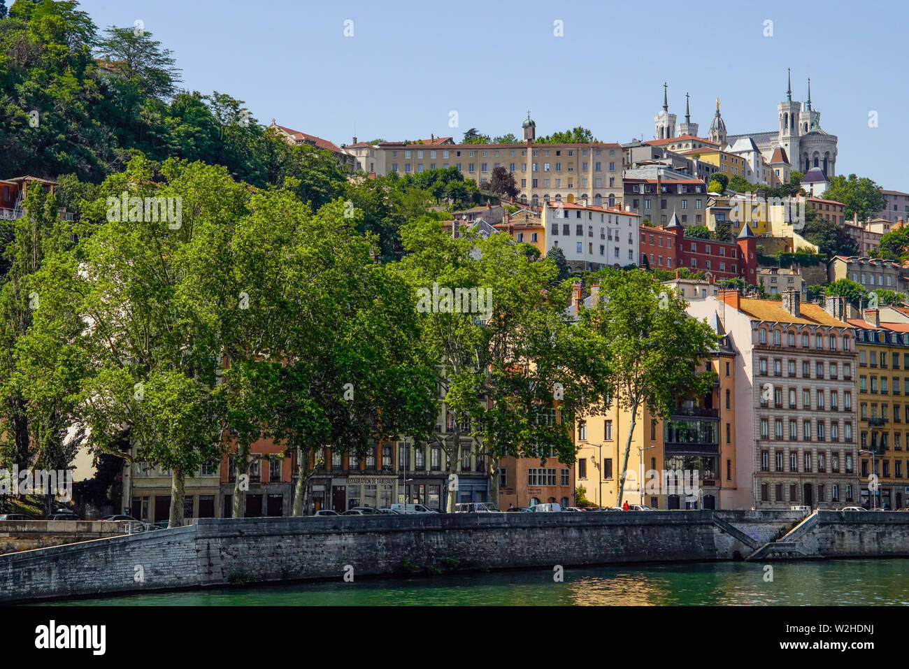 Lyon red bridge hi-res stock photography and images - Alamy