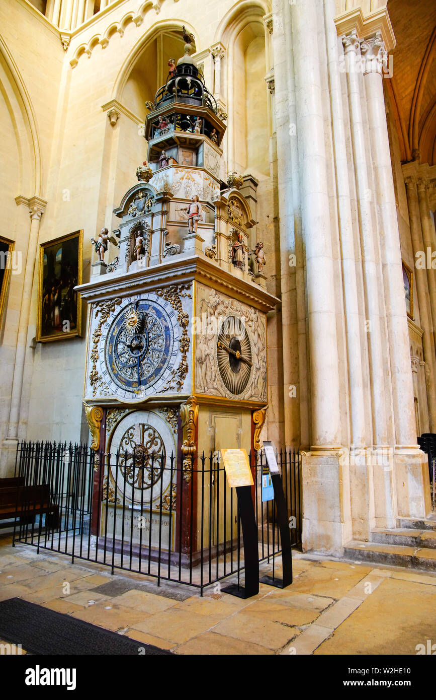 The famous astronomical clock inside Saint Jean Cathedral Lyon ...