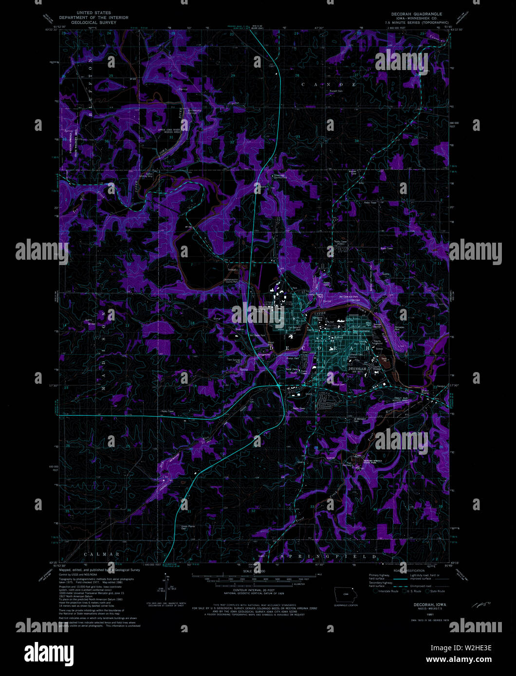 Map of decorah hi-res stock photography and images - Alamy