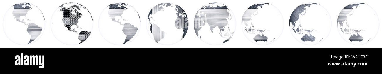 Planet Earth metal globe set Stock Photo - Alamy