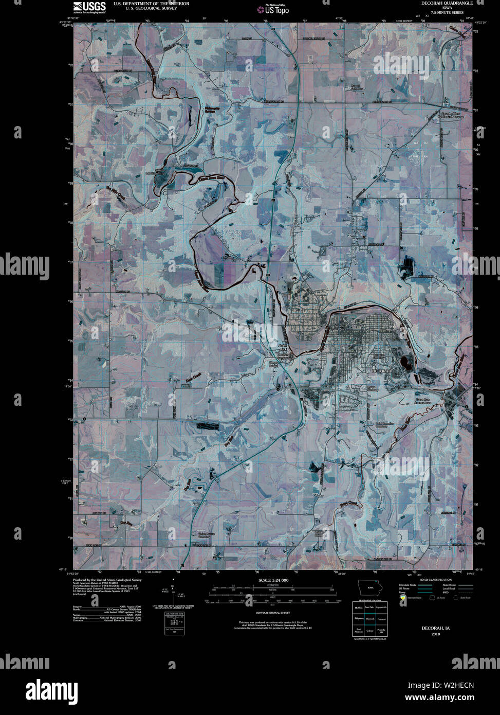 Map of decorah iowa hi-res stock photography and images - Alamy