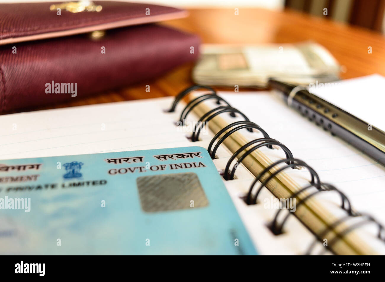 Kolkata India Jan 2019 - Close up of Government of India on Pan card ...