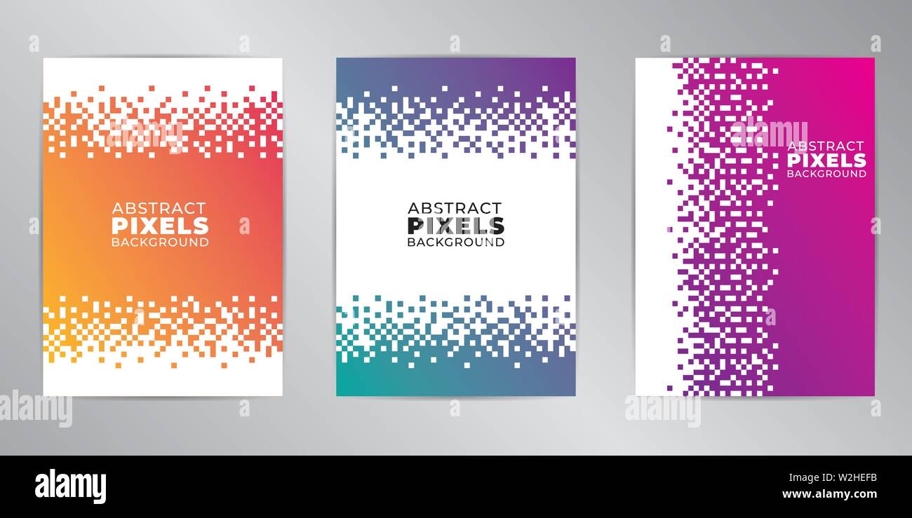 Pixel cover design background set A4 format Stock Vector Image & Art ...