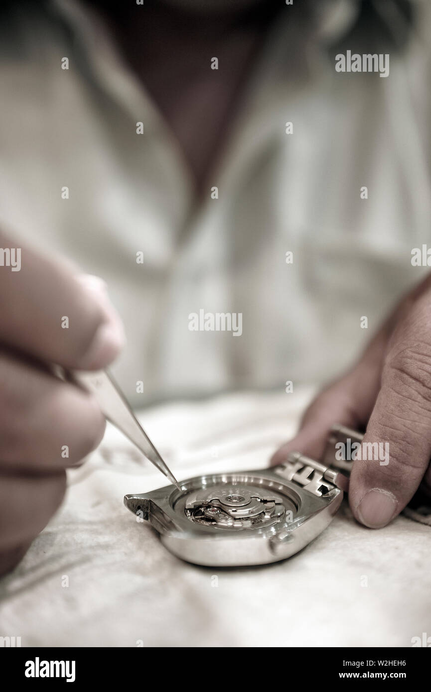 Watch making craftsman hi-res stock photography and images - Alamy