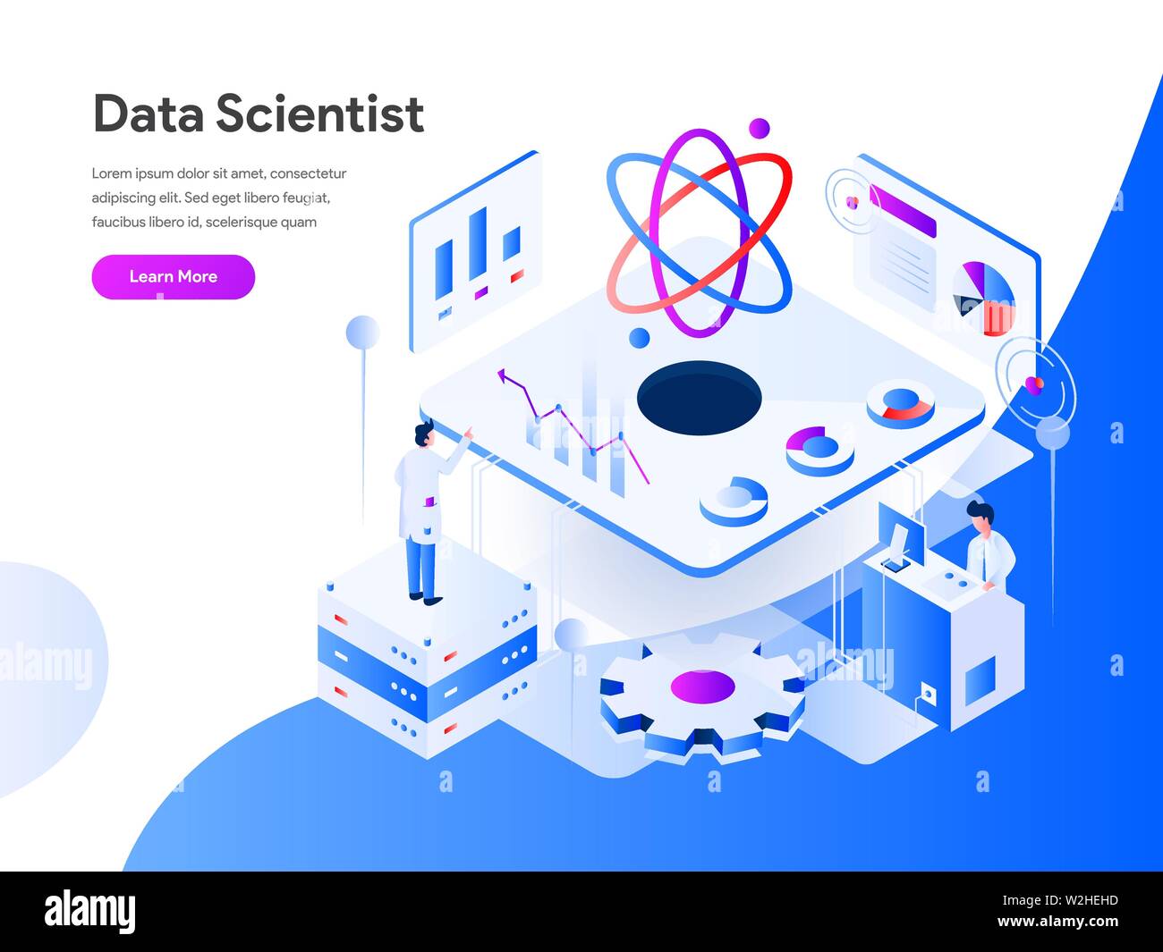 Data Scientist Isometric Illustration Concept. Modern flat design ...