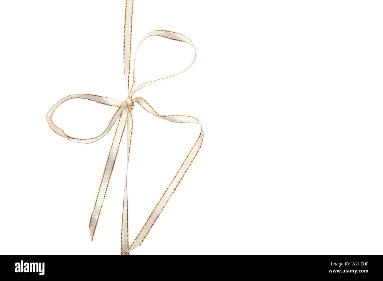 White ribbon with bow, isolated on white background Stock Photo - Alamy