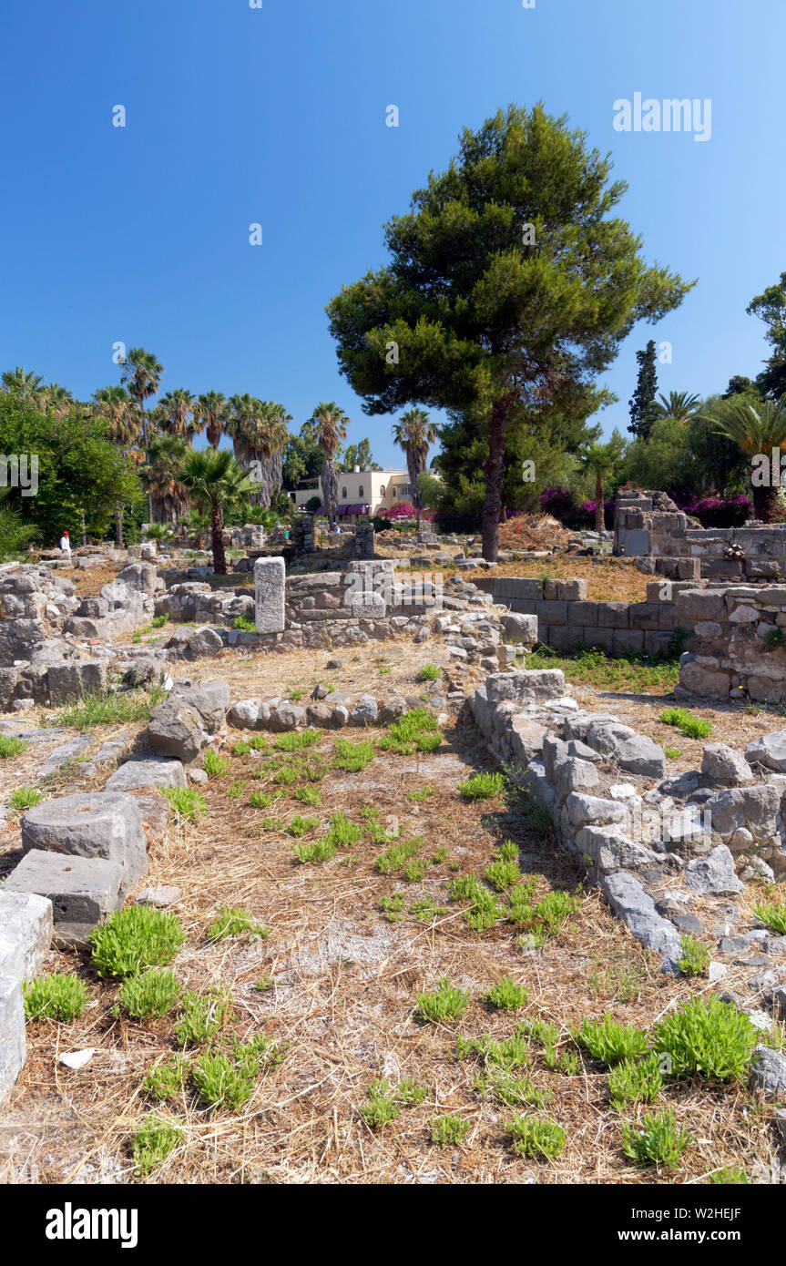 Ancient remains of the excavated Agora, Kos Town, Kos Island ...