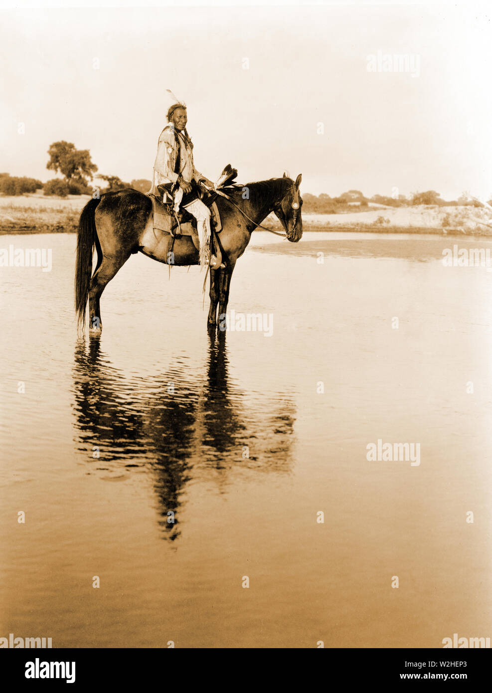 Edward S. Curits Native American Indians - Cheyenne man on horseback in ...