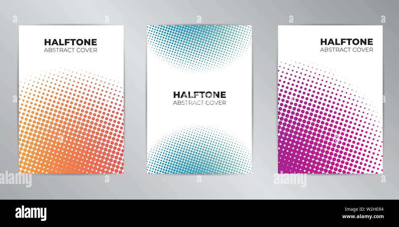 Halftone cover design background set A4 format Stock Vector Image & Art ...