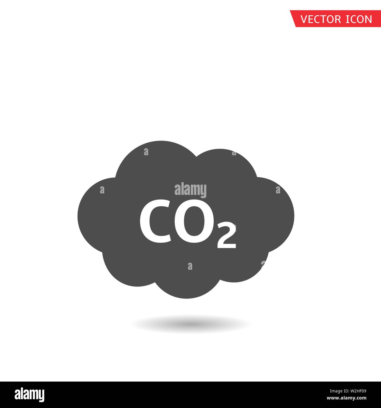 CO2 cloud icon. Carbon emissions reduction, Vector illustration Stock ...
