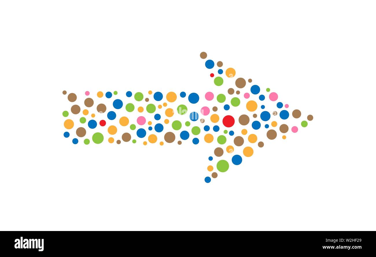 Colored Dotted Arrow Icon Direction Cursor Click Element Vector