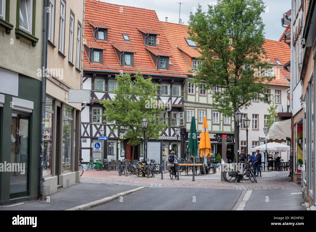 Half timbered houses in the center of Gottingen, Germany Stock Photo ...
