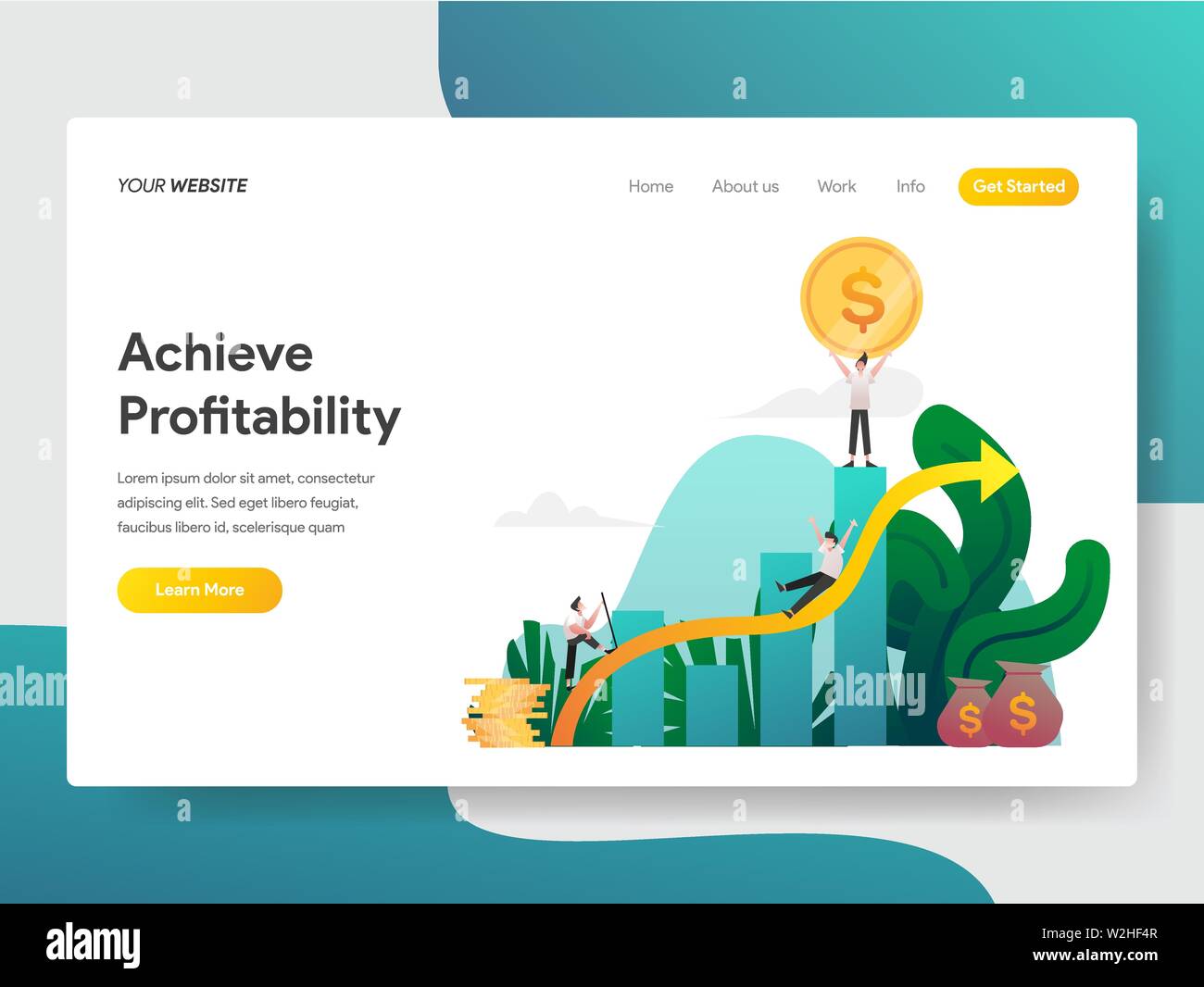 Landing page template of Achieve Profitability Illustration Concept ...