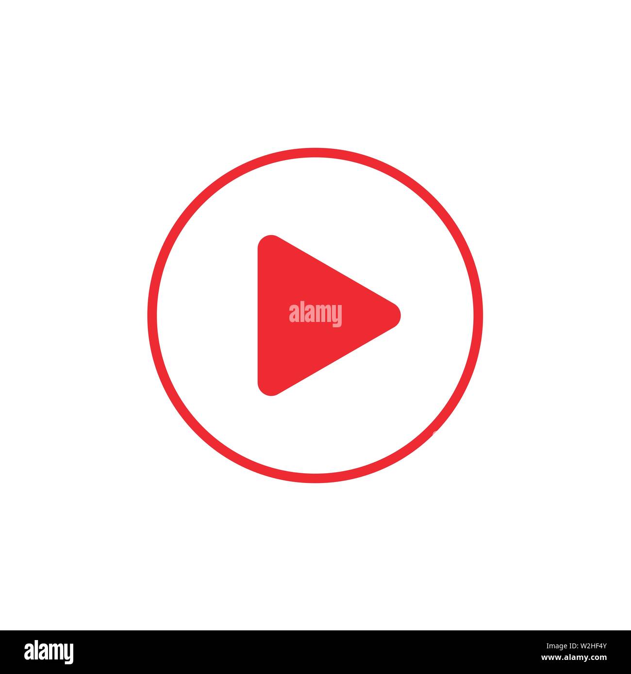 Play button. Red triangle icon, Vector illustration Stock Vector Image ...