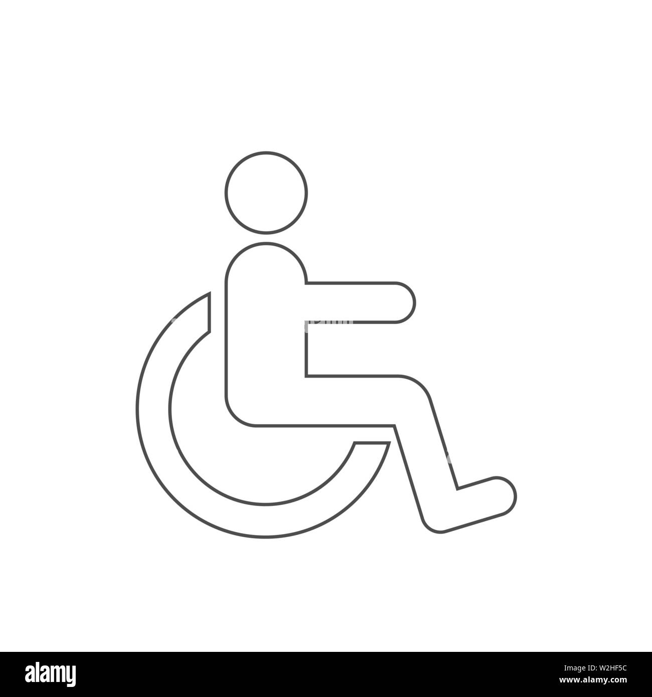 Outline Disabled Handicap Icon sign isolated. Vector illustration Stock ...