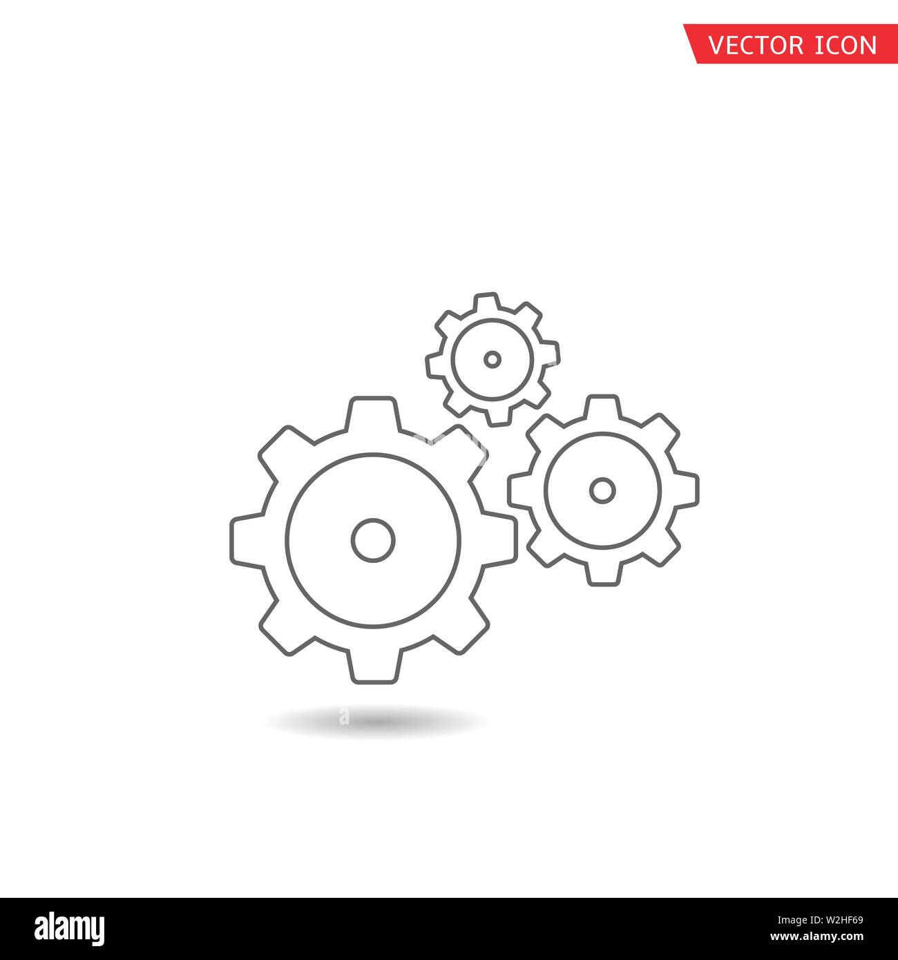 Outline Gears icon. Technology symbol, communication concept Vector ...