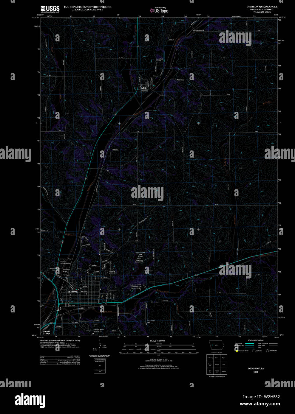Denison iowa map hi-res stock photography and images - Alamy