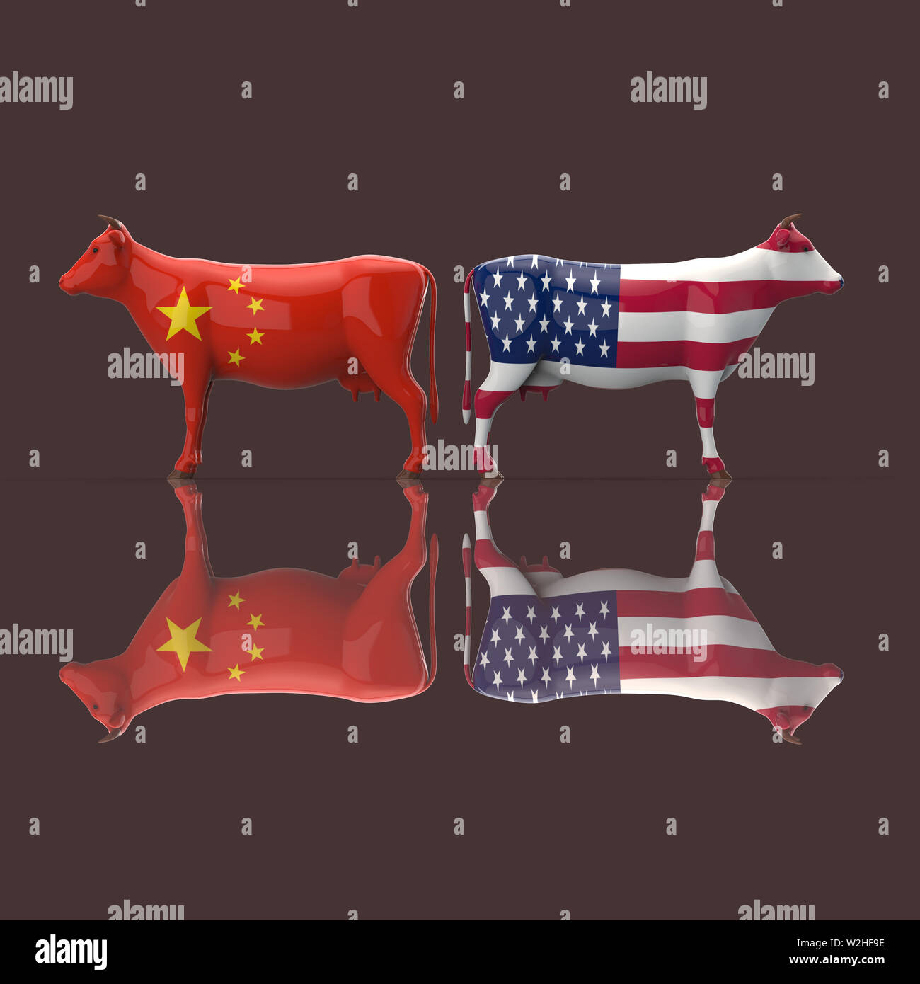 Cow concept - 3D Illustration Stock Photo - Alamy