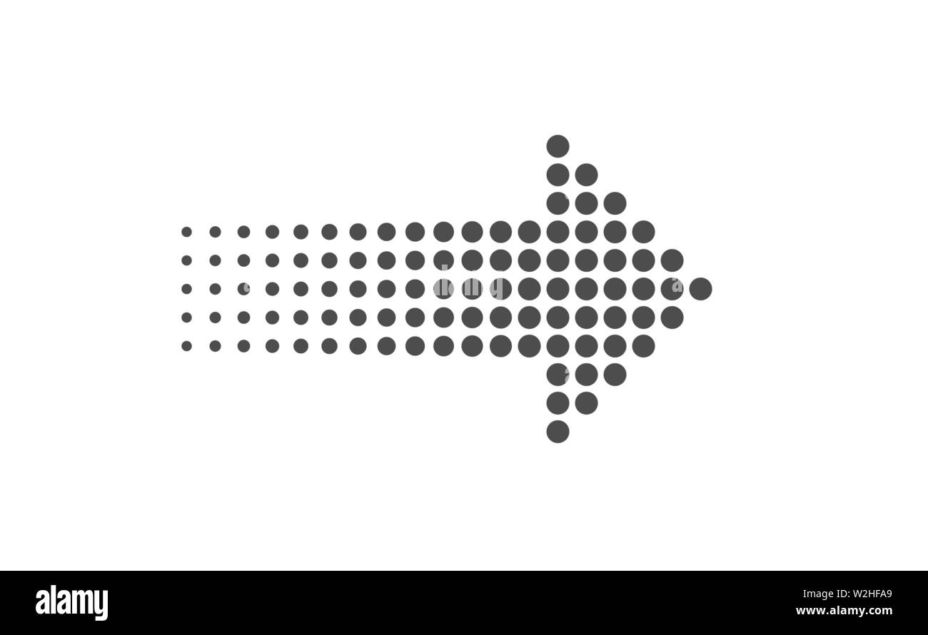 Pixel Arrow sign. Halftone style, Vector illustration Stock Vector ...